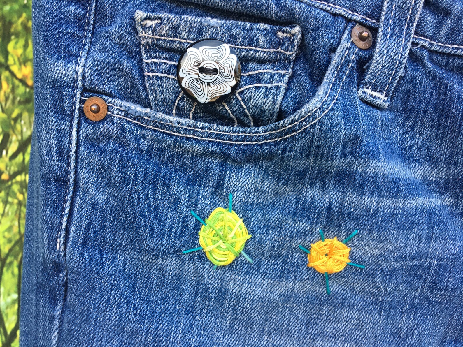 Send Me Your Jeans Custom OOAK Flower Bell Bottom Flares - Etsy
