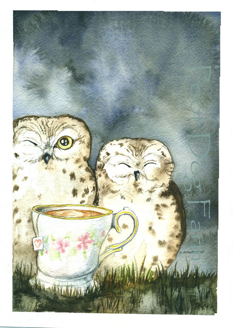 Two and Tea - Owl Print 8x10 - Etsy