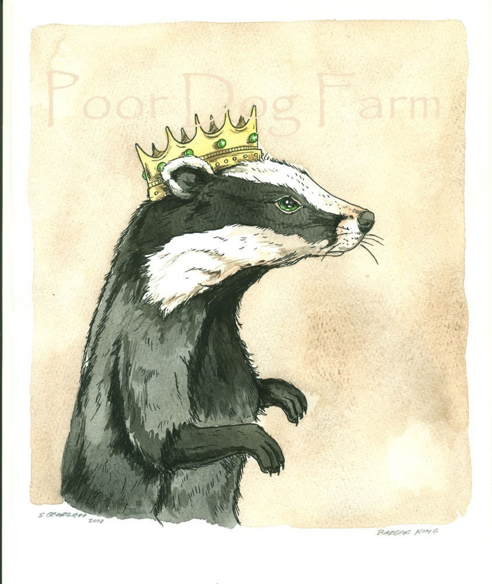 Badger King an Original Hand Painted King - Etsy