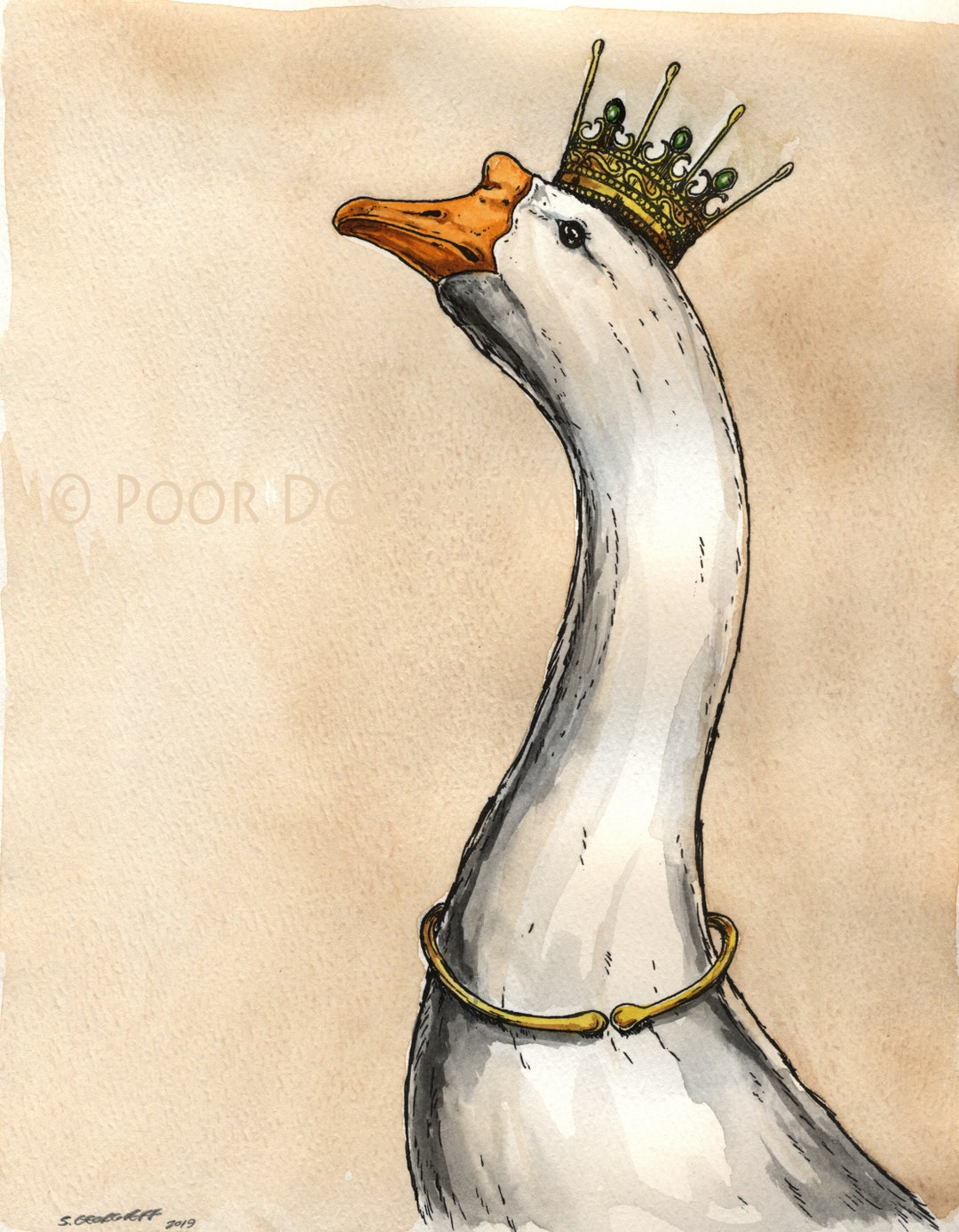 A Brash Goose Queen (an Original Hand Painted Queen) - Etsy