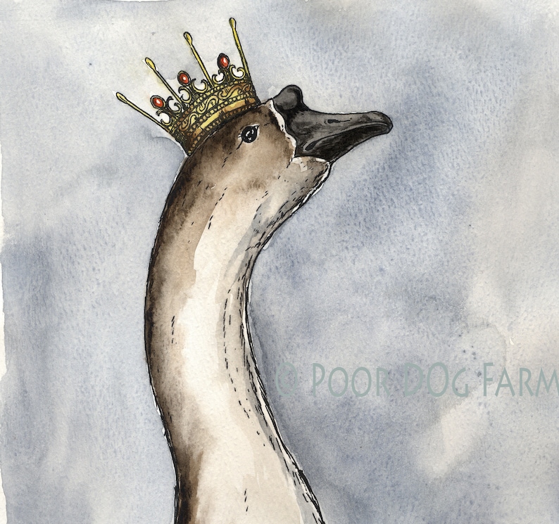 A Brash Goose Queen an Original Hand Painted Queen - Etsy