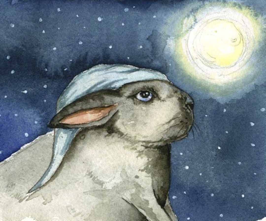 Good Night Rabbit -print - Etsy