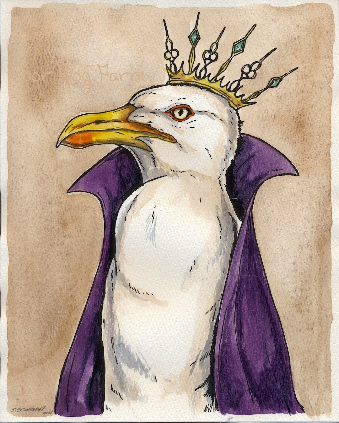 The Evil Gull Queen (an Original Hand Painted Queen) - Etsy