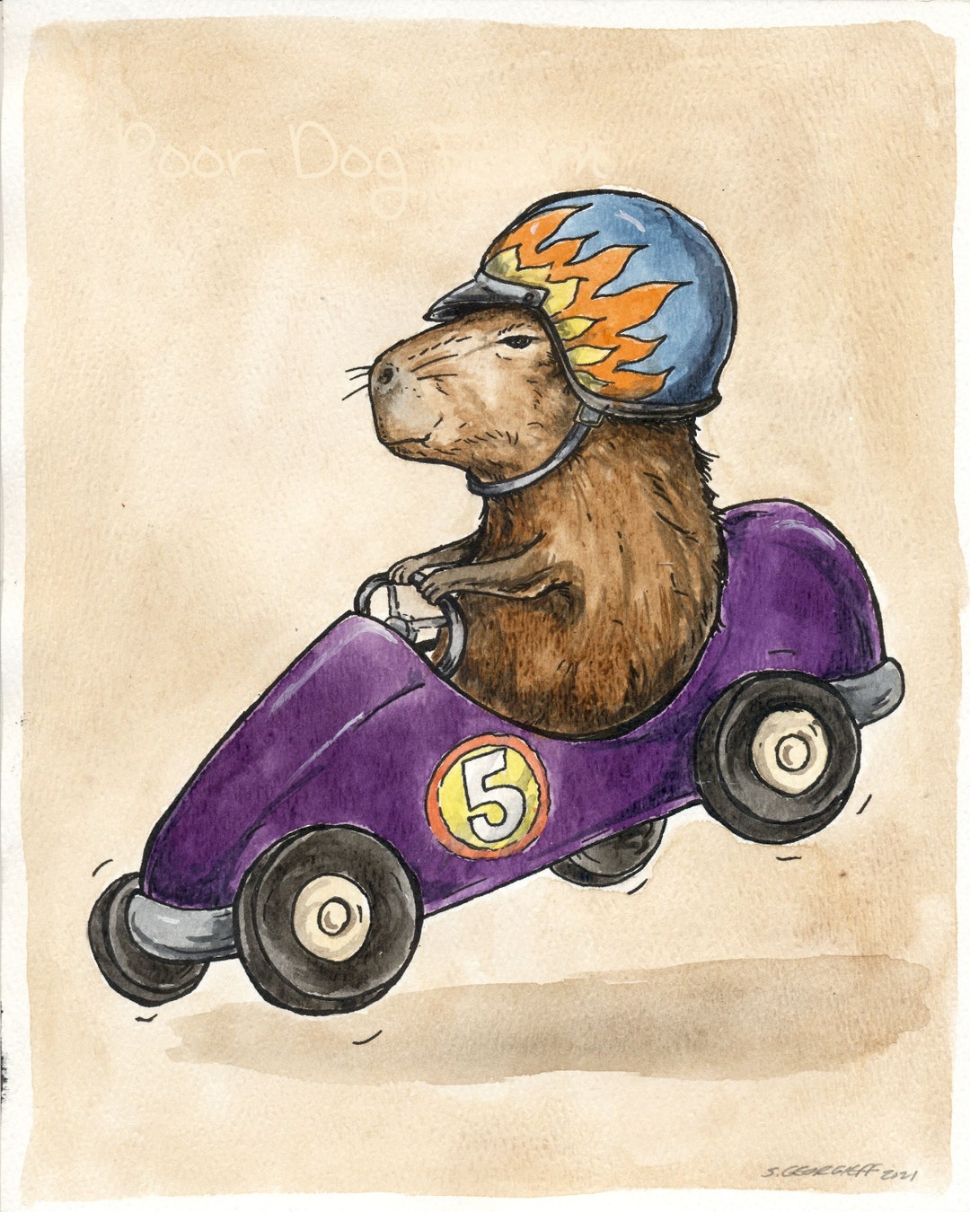 Go Capy Go limited Edition Painted Prints - Etsy