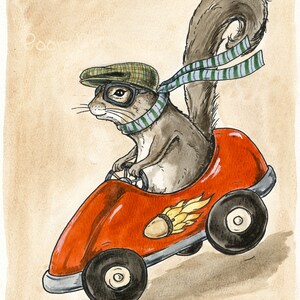 Go Squirrel Go limited Edition Painted Prints - Etsy
