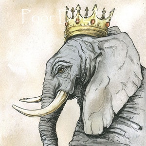 Elephant King (an Original 8x10 Hand Painted King) - Etsy