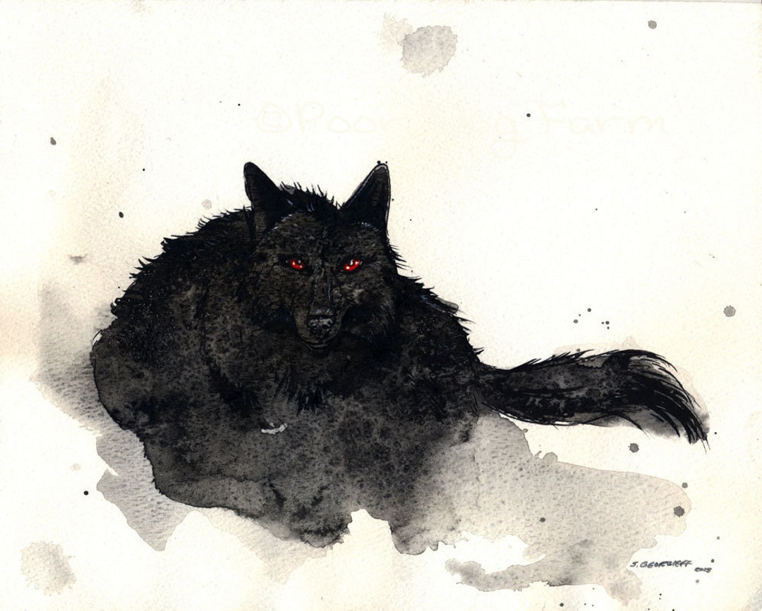 Black Shuck Encounter 2 (an Original Hand Painted Shuck) - Etsy