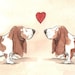 Basset Hound Love -original Watercolor Painted Print - Etsy