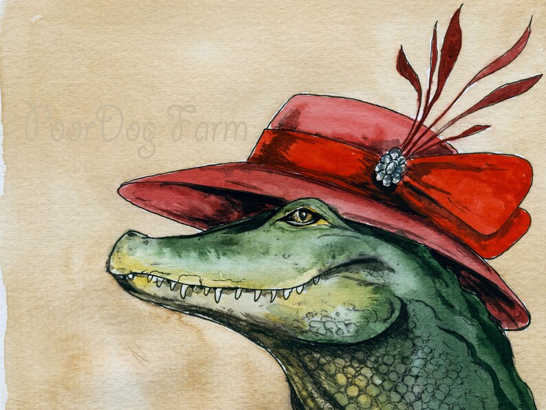 A Fancy She - Alligator (an Original Hand Painted One) - Etsy