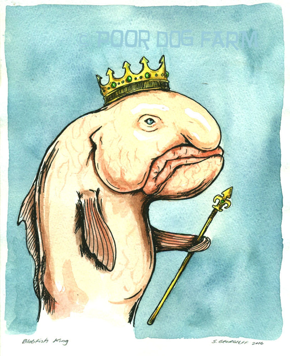 Blobfish King an original hand painted king | Etsy