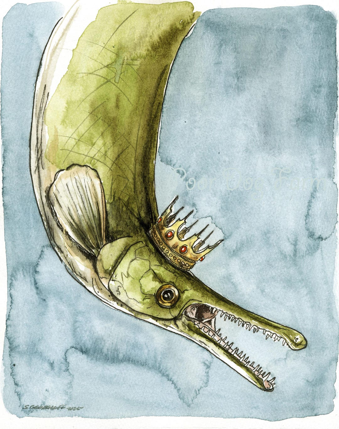 The Alligator Gar King (an Original Hand Painted Little One) - Etsy