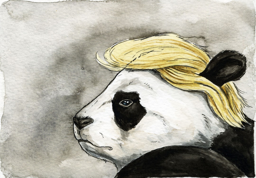 A Panda With Trumptastic Hair - Etsy