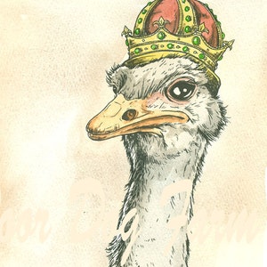 Ostrich King an original hand painted queen | Etsy