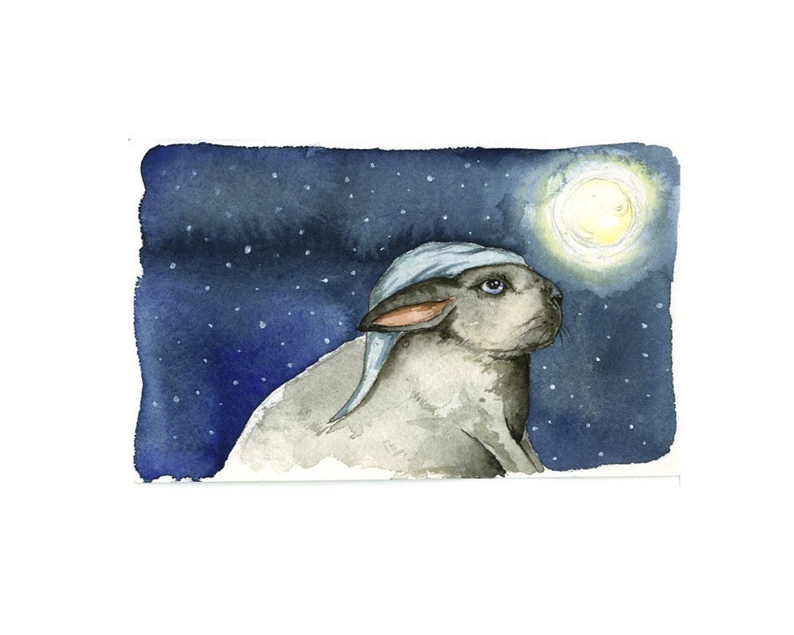 Good Night Rabbit print - Etsy