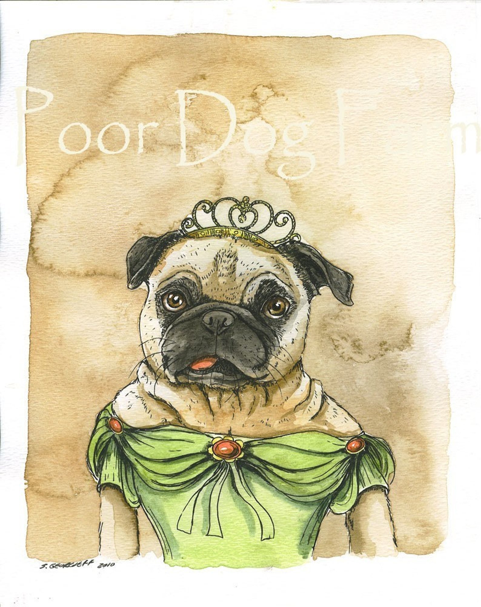 Pug Queen an original hand painted queen | Etsy