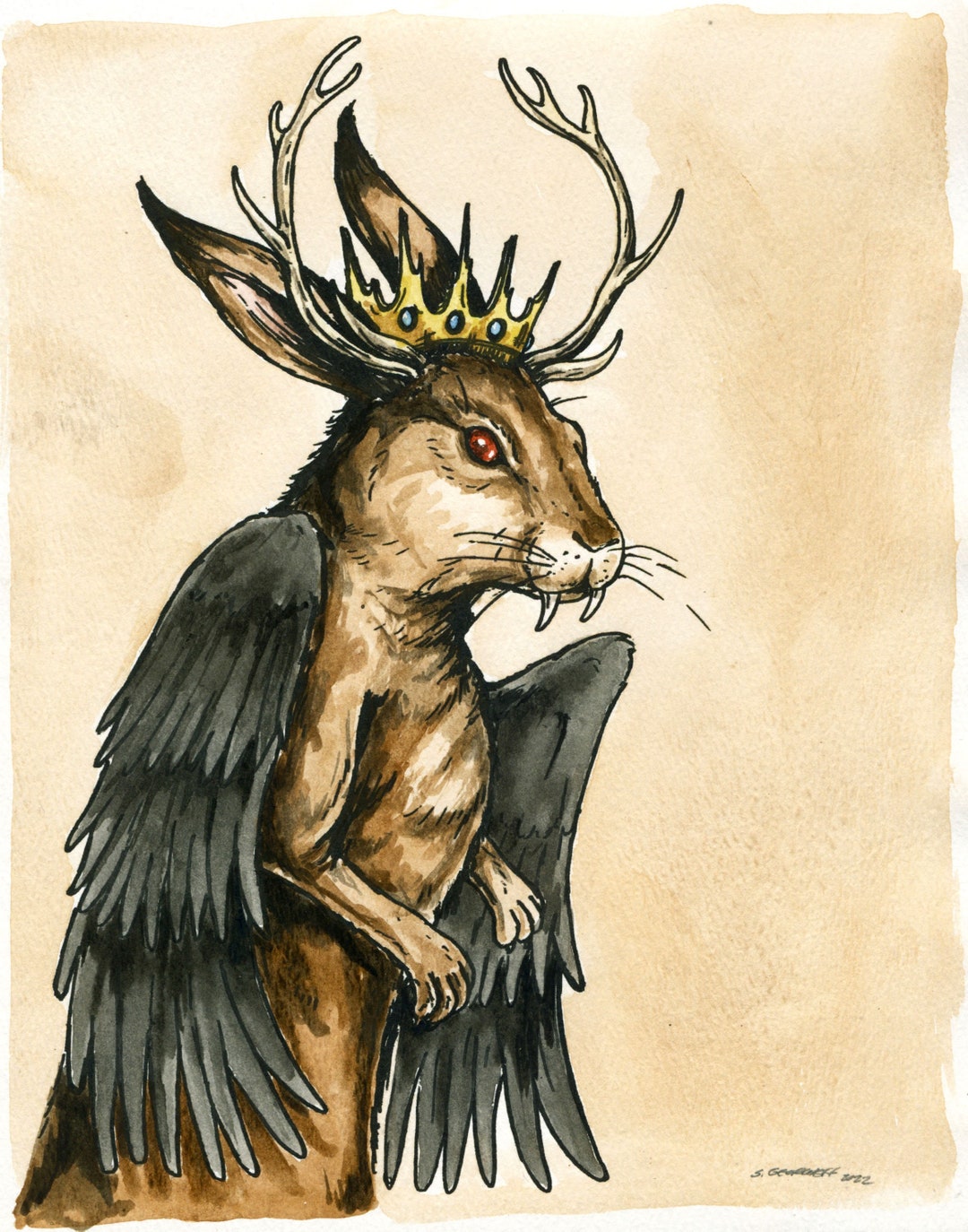 The Wolpertinger (an Original Hand Painted Artwork) - Etsy
