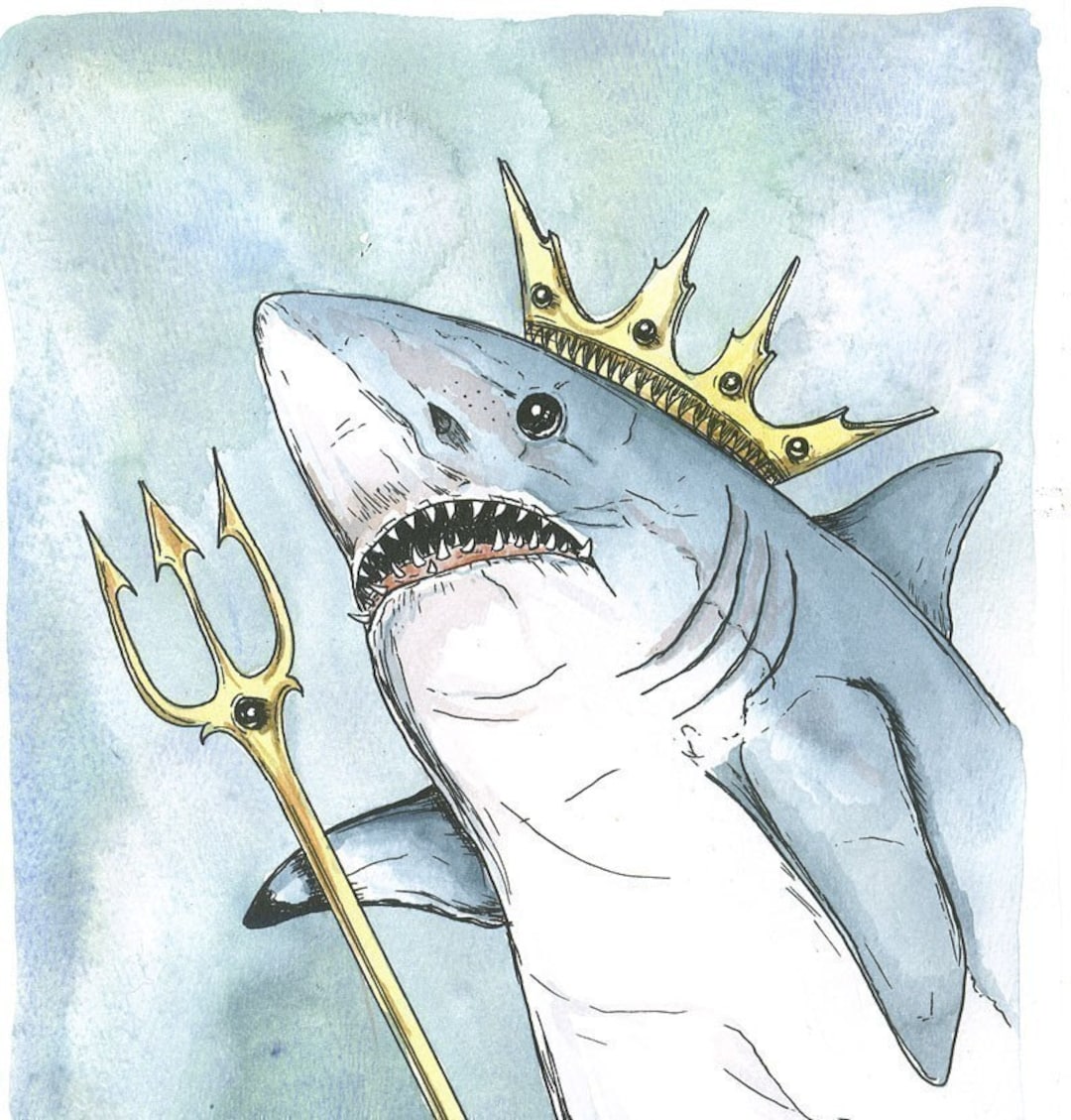 Shark King (an Original Hand Painted King) - Etsy