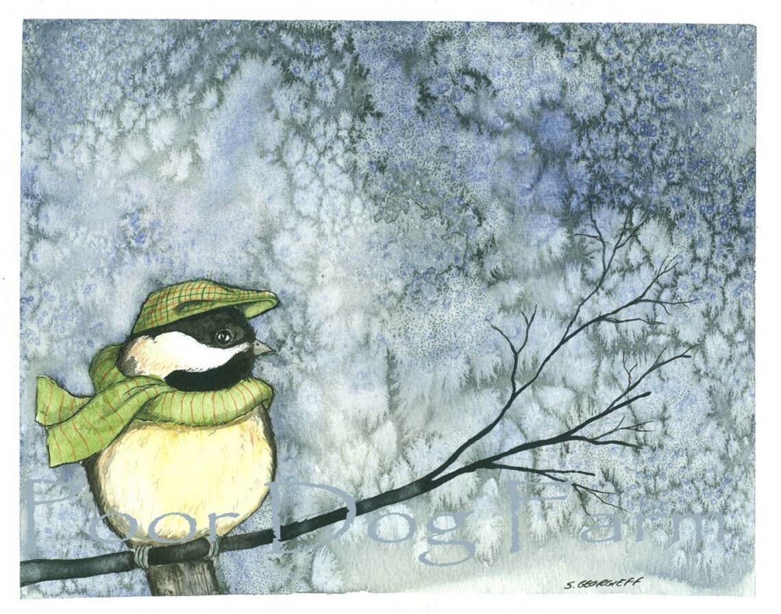 Cold Chickadee Winter 8 X 10 Print - Etsy