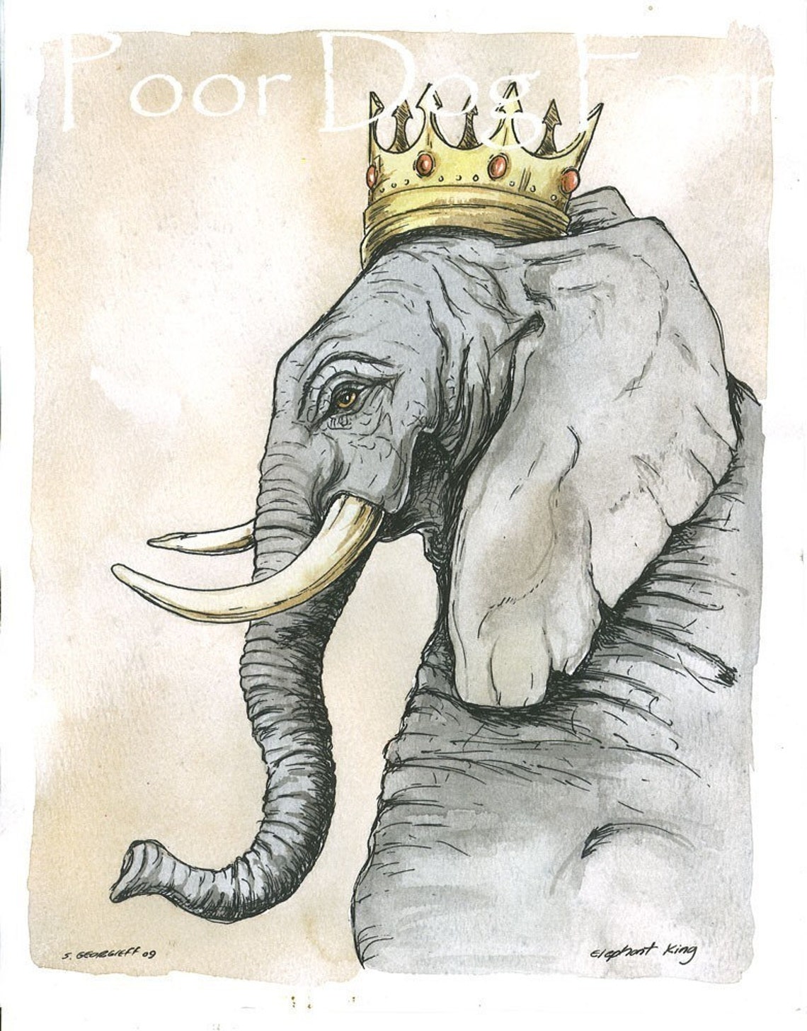 Elephant King an Original 8x10 Hand Painted King - Etsy