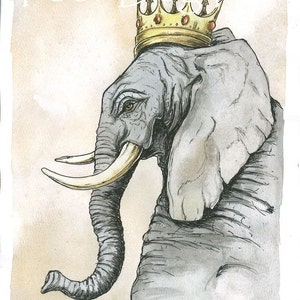 Elephant King (an Original 8x10 Hand Painted King) - Etsy