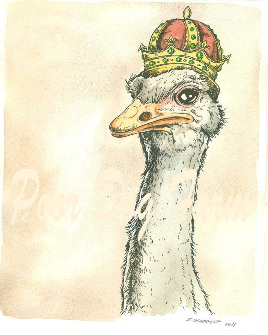 Ostrich King an original hand painted queen | Etsy