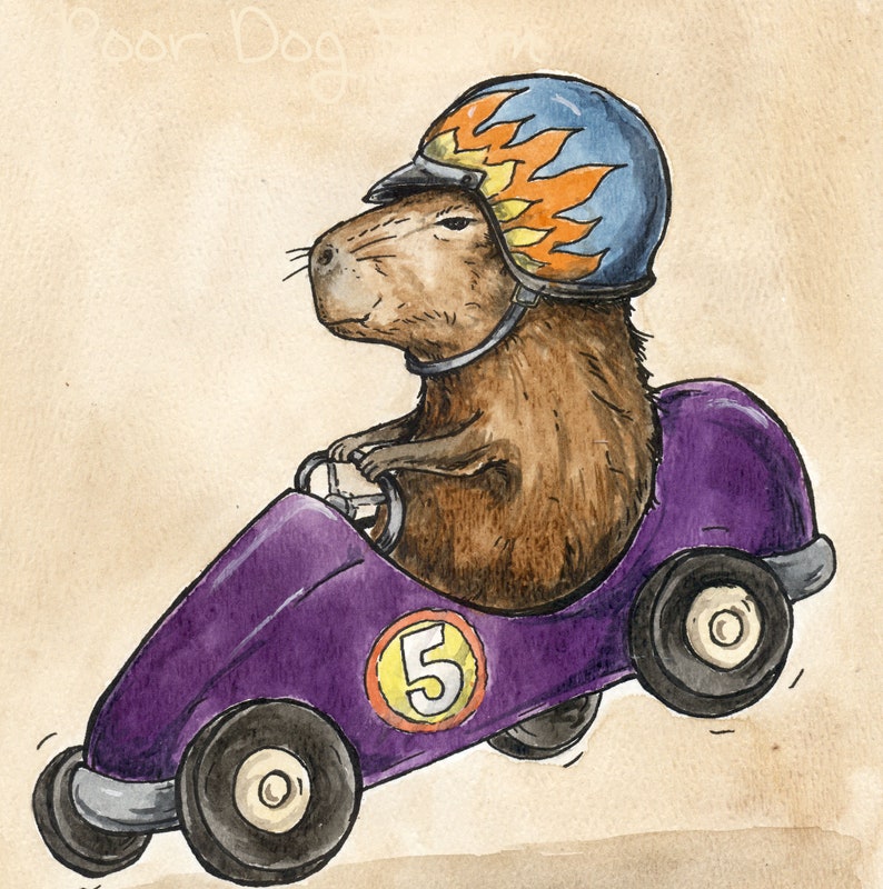 Go Capy Go limited Edition Painted Prints - Etsy