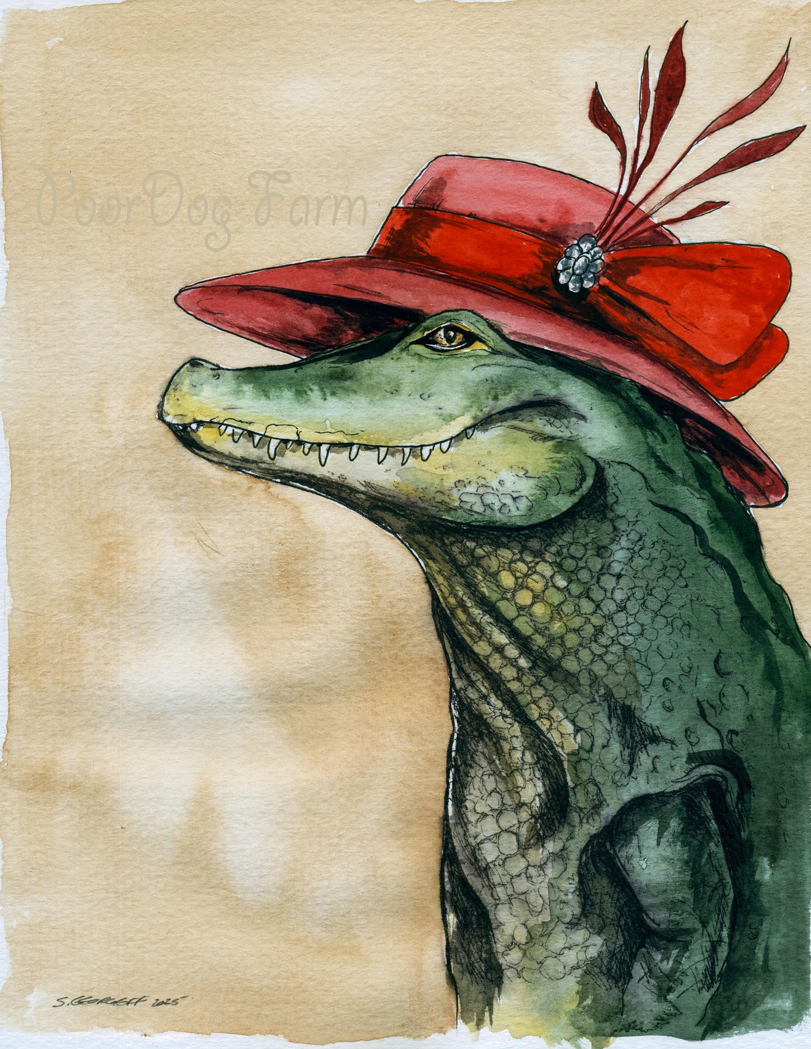 A Fancy She - Alligator (an Original Hand Painted One) - Etsy