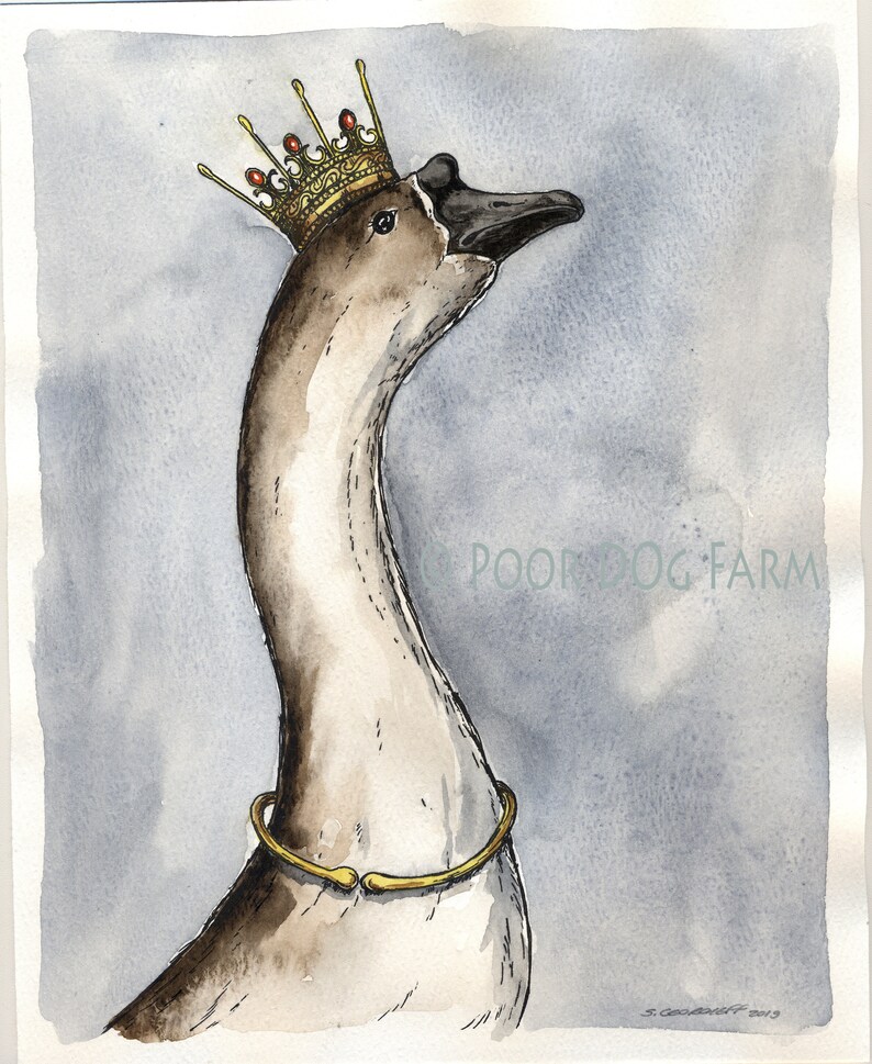 A Brash Goose Queen an Original Hand Painted Queen | Etsy