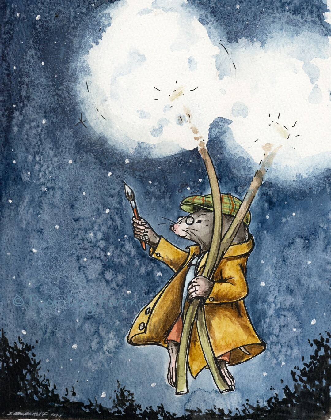 Mr. Mole Paints the Spring Night Sky (limited Edition # Painted Prints ...