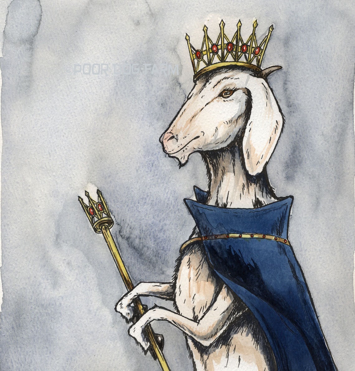 White Nanny Goat Queen (an Orginal Hand Painted Queen) - Etsy