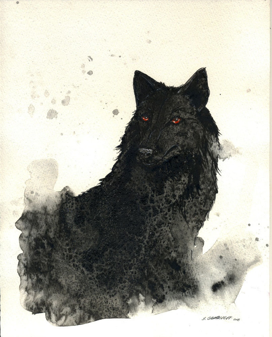 Black Shuck Encounter No 1. (an Original Hand Painted Shuck) - Etsy