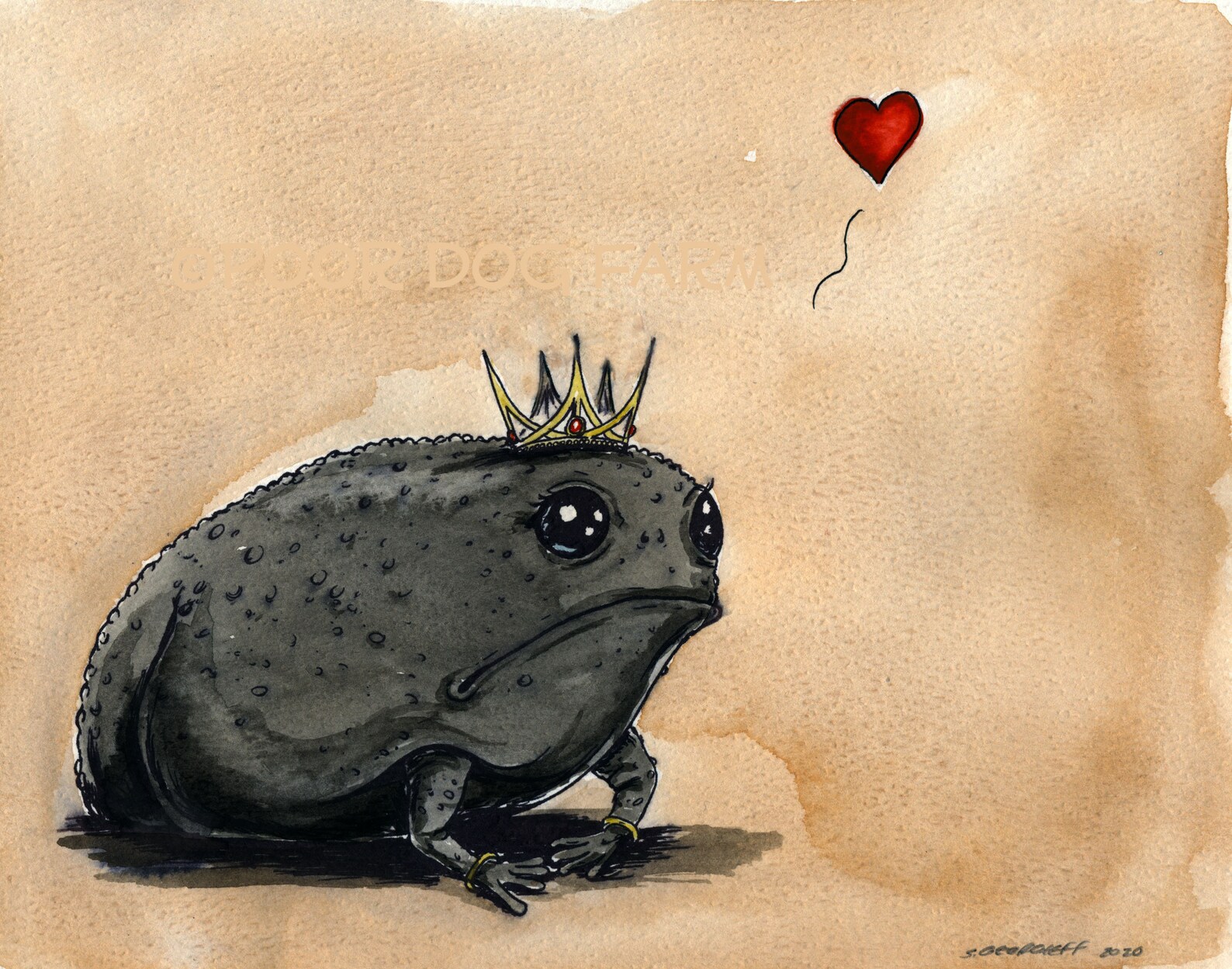 A Sad Royal Black Rainforest Frog Queen (an Original Hand Painted Queen ...