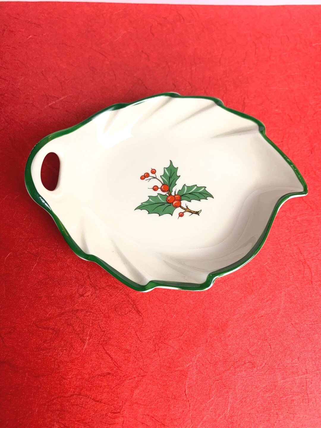 Vintage Plummer Ltd Holiday Candy Dish, Holly Berry Tray - Etsy
