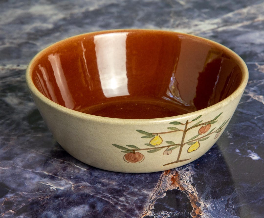 Chatham Pottery Tree of Life Bowl: Mid-century Olive Fruit Design - Etsy