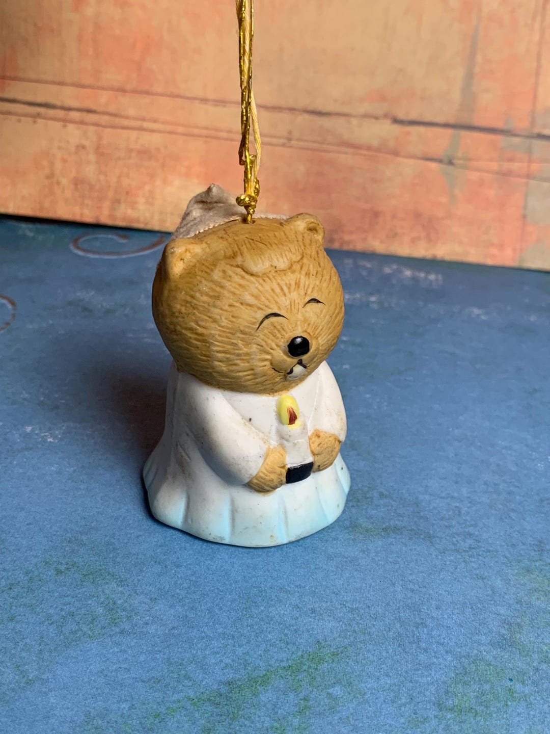 Vintage Ceramic Beaver Bell Ornament - Etsy