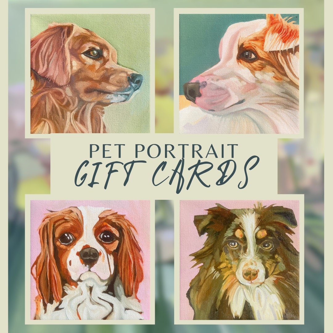 Pet Portrait Gift Card - Etsy