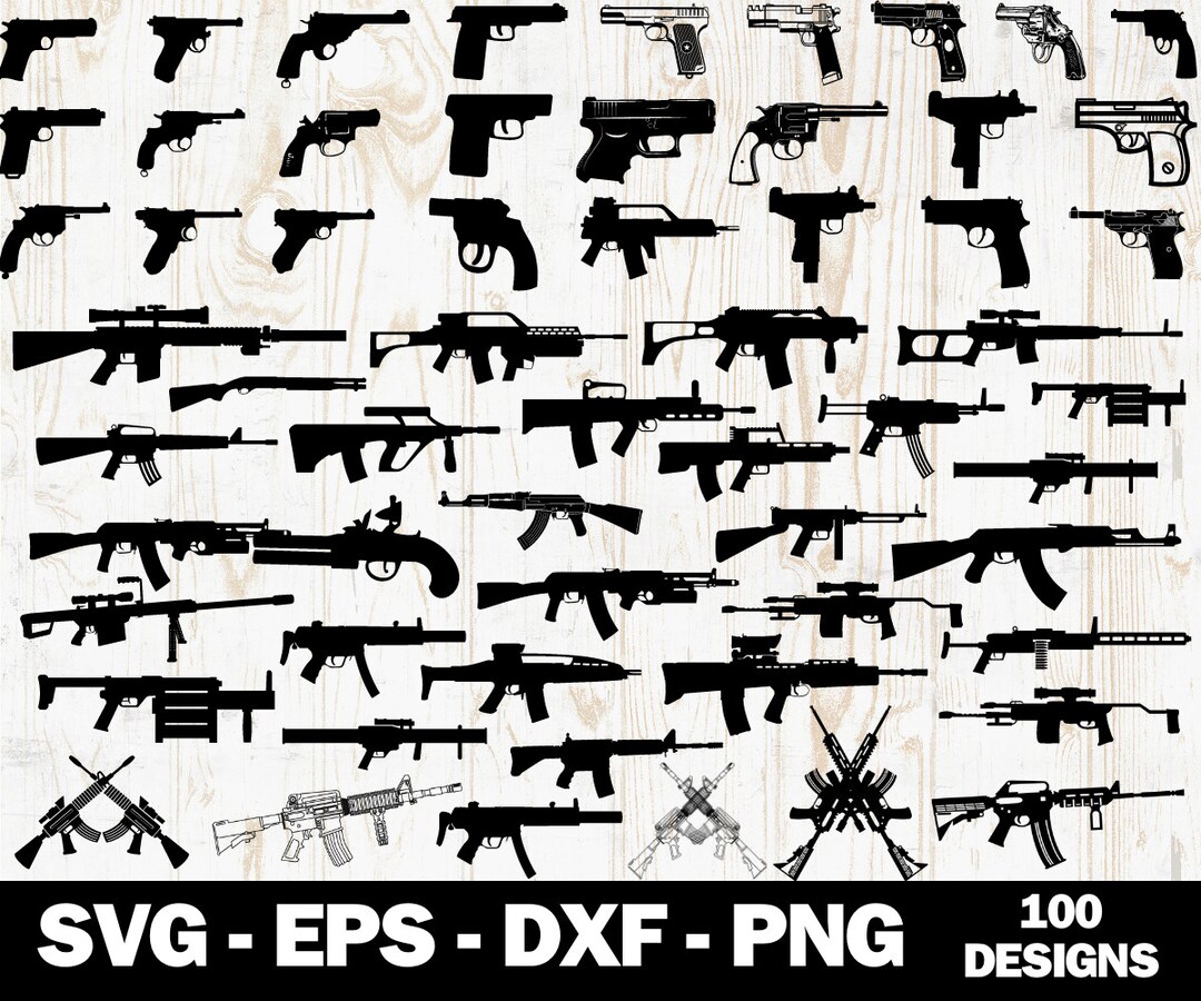 Guns SVG/ Military Weapon Svg/ Pistol Svg/ Weapon Svg/ Clipart ...