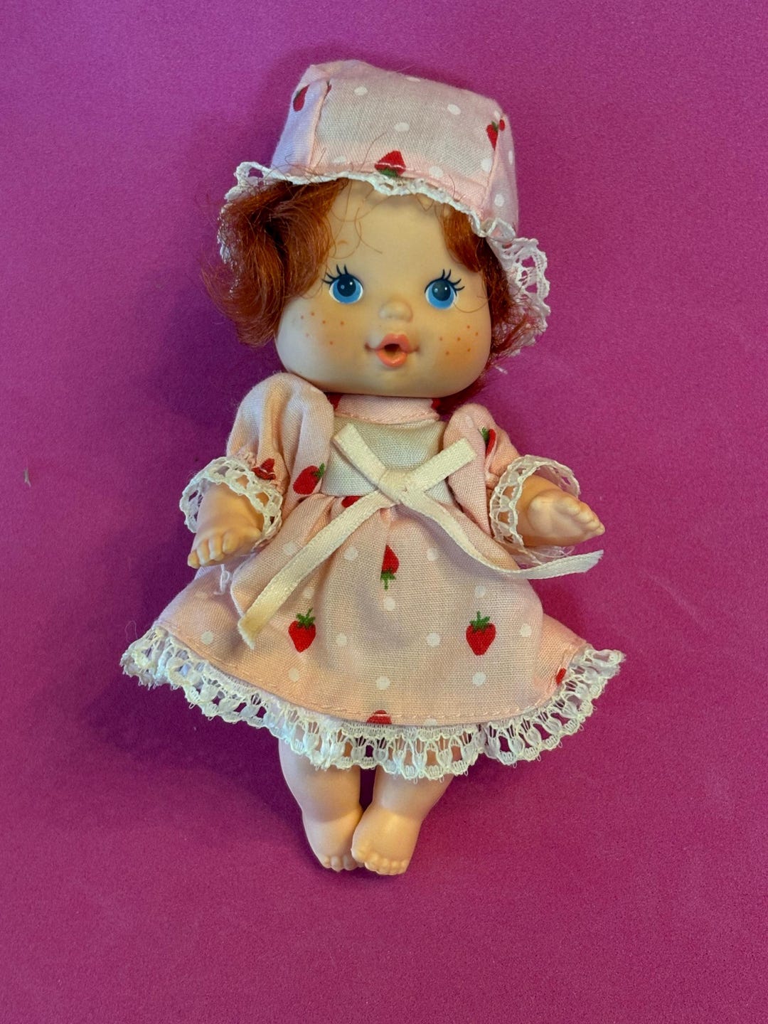 Strawberry Shortcake 4.5 Baby Berry Doll. Vintage 1984 W Bonnet, Dress and Pink Underwear ...