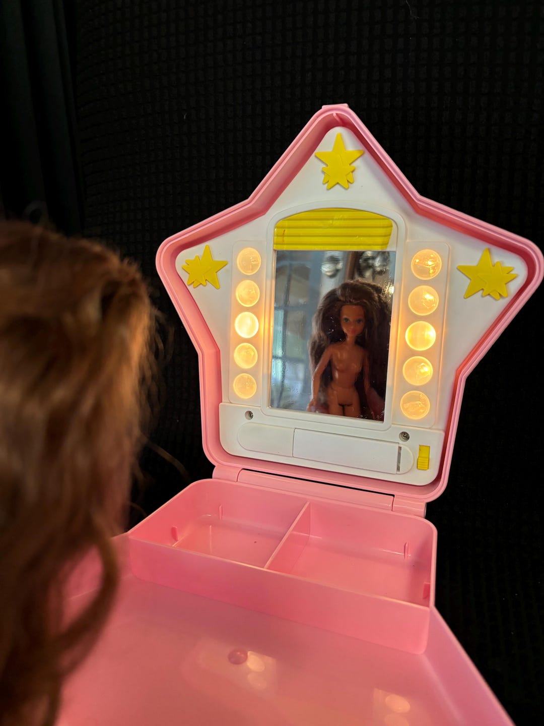 1988 Barbie Star Vanity Makeup Case With Light-up Mirror. Batteries Not ...