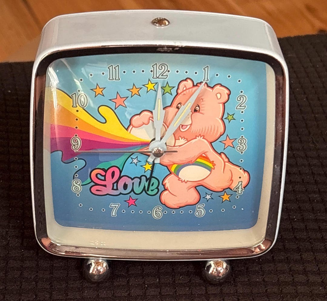 2005 Care Bears Metal Alarm Clock. Square Cheer Bear Clock. Those ...