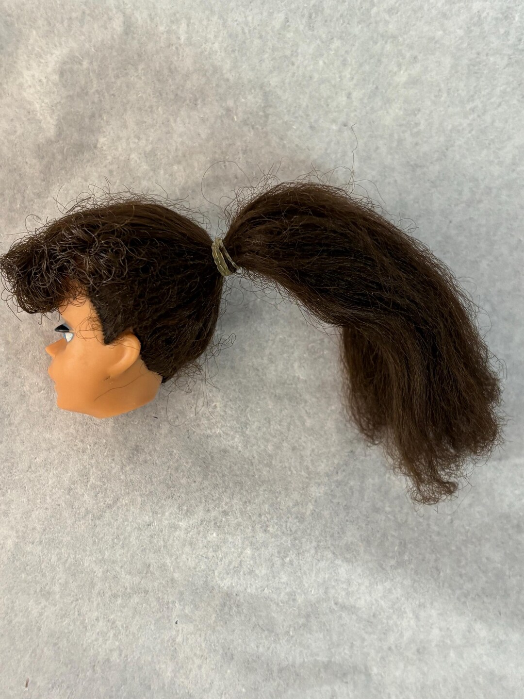 Barbie Brunette Ponytail 6/7 Head. No Nose Nips/no Green. Pretty Face ...