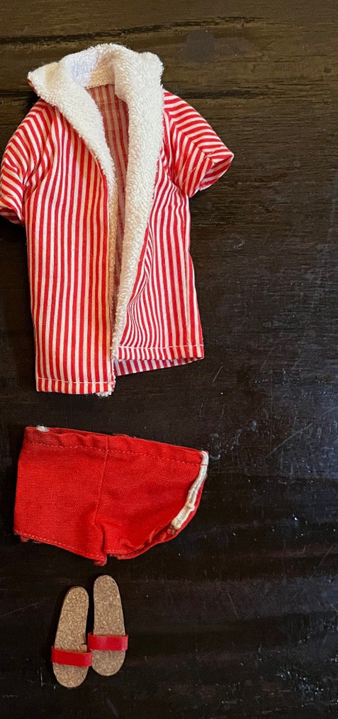 Ken Original Outfit: Striped Jacket, Swimsuit, and Cork Slides. GUC ...
