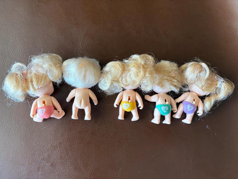 Vintage 1990 4 Tyco Playful Quints, 1 Eat/wet Quint: 2" Poseable Baby ...