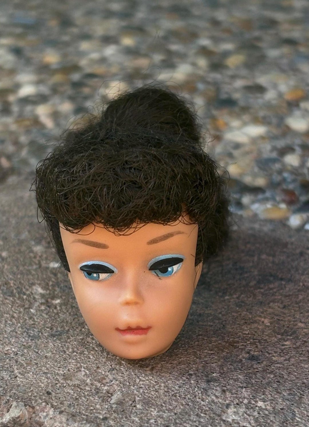Barbie Brunette Ponytail #6/7 Head Only. No Nose Nips/no Green. Pretty ...