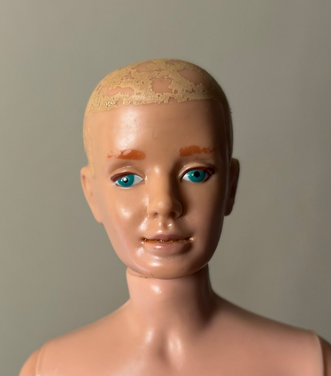 Ken Doll Vintage 1961 Mattel 750 Flocked Hair but Almost Bald. Good ...