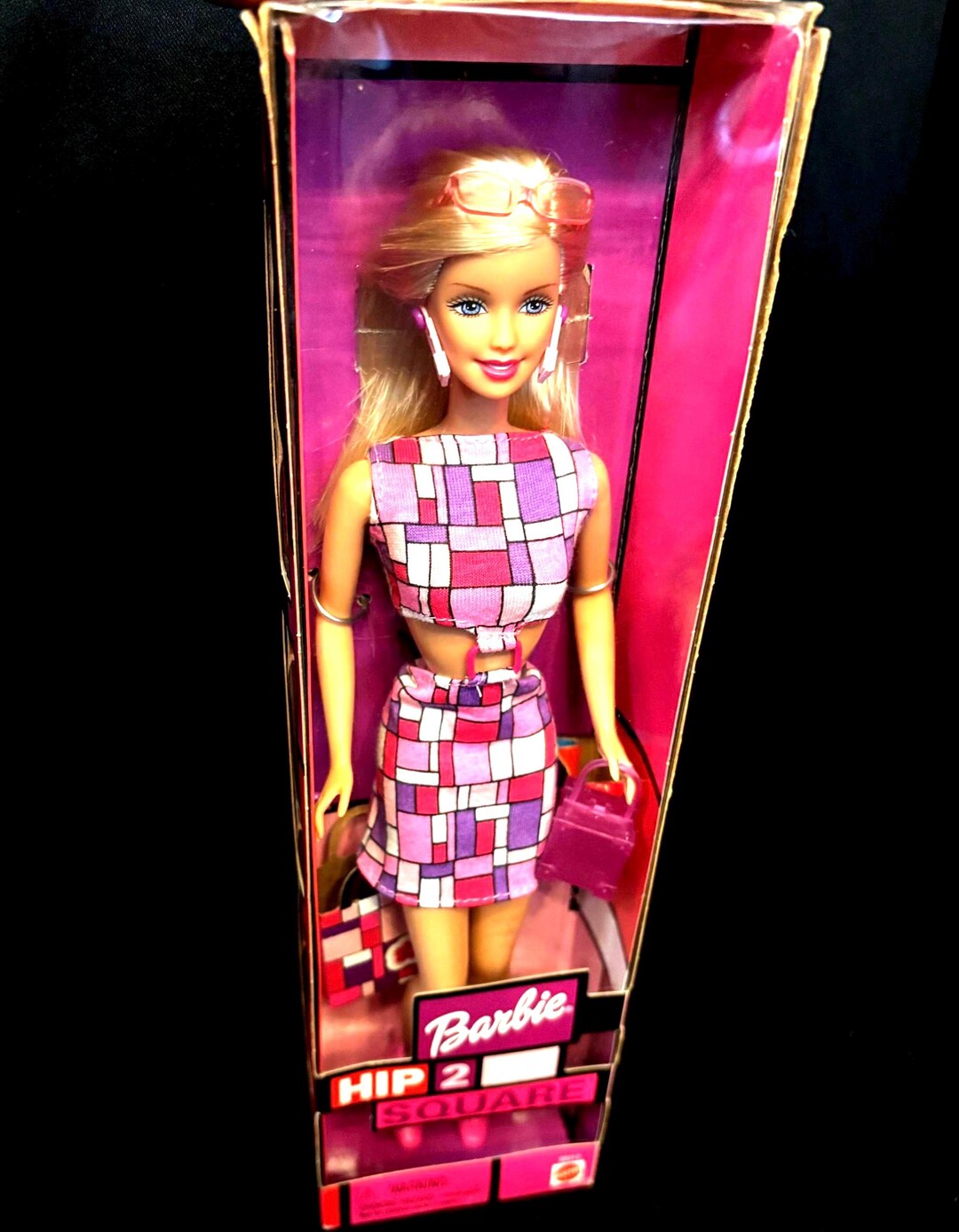 Barbie “hip to 2 Be Square” (purple) Blonde Doll. Geometric Designed ...