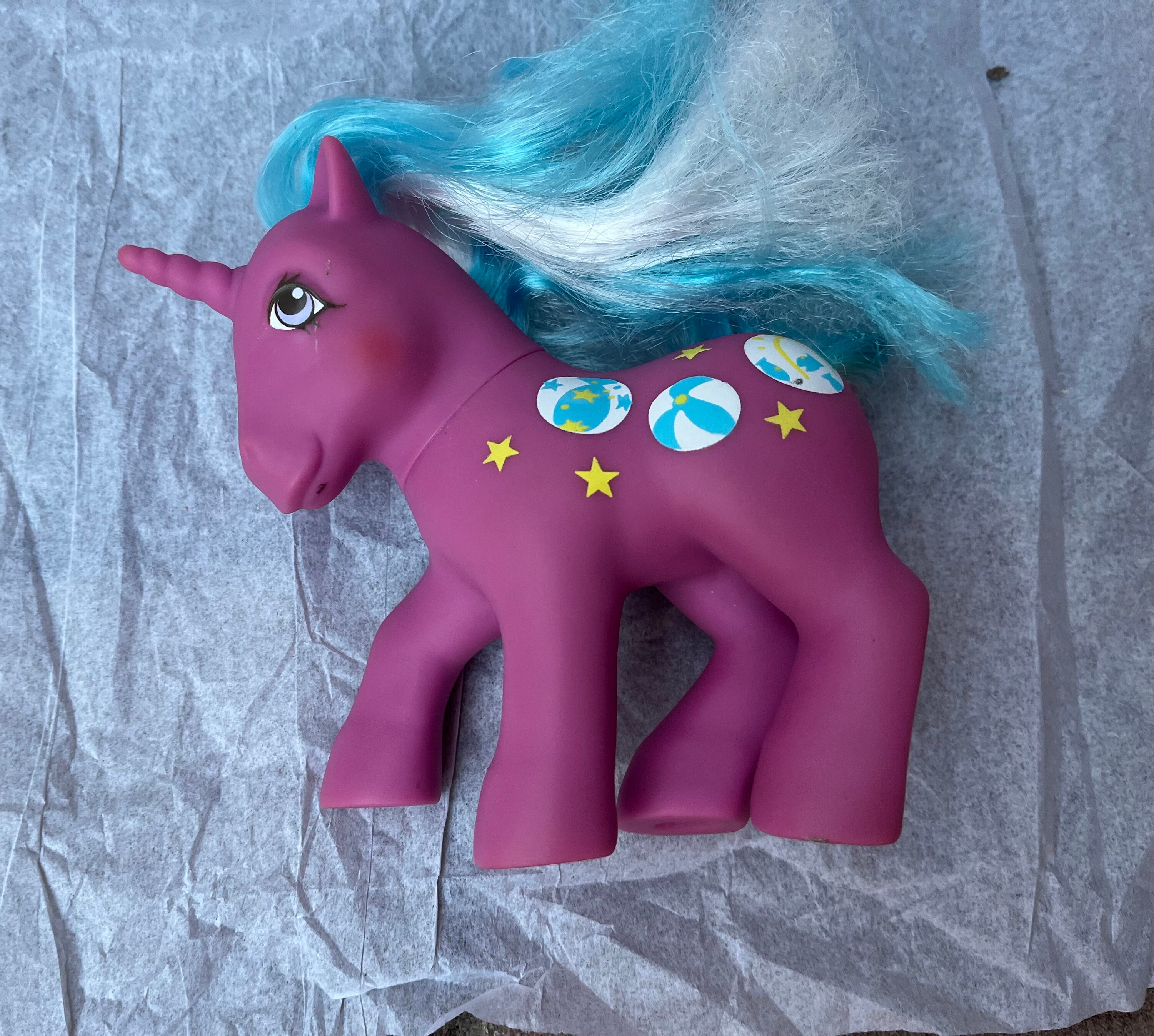 MLP beach Ball My Little Pony Hasbro Unicorn 1985. - Etsy