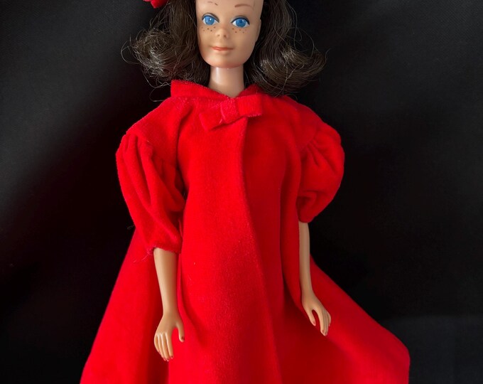 1962 Barbie “red Flare” Velvet Coat & Hat #939. Beautiful Condition. NO ...
