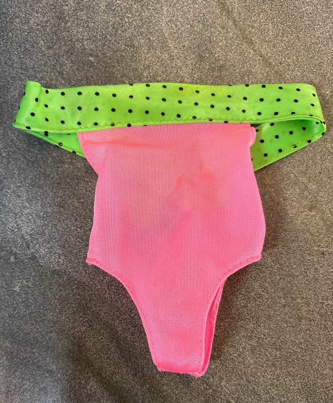 Mattel “lil Miss Magic Hair” Pink & Green Swimsuit With Black Dots ...