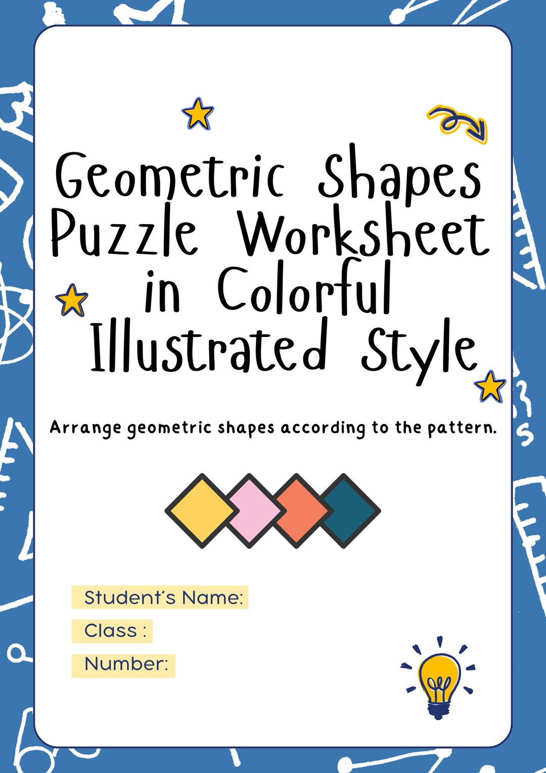 Geometric Shape Puzzle Worksheets – Printable Logic Activities for Kids ...